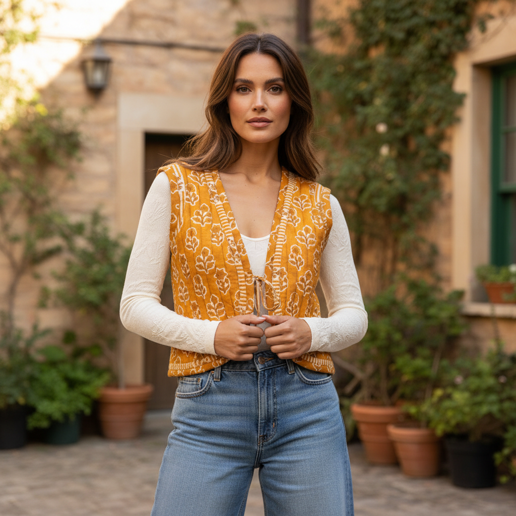Bimala Mustard Vest – Tolani